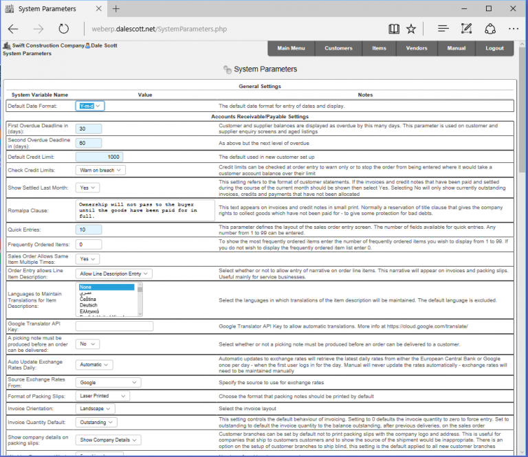 Installing webERP – dalescott.net