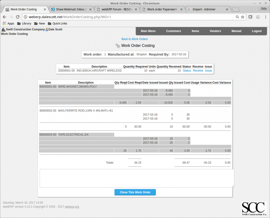 webERP – dalescott.net